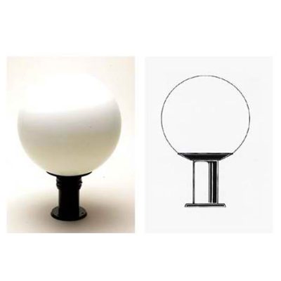 Orbit – Smoke Post mount Sphere – Colonial Lighting Australia